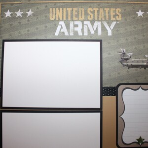 United States Army Scrapbook Layout Handmade Pages 2 Each 12 X 12 ...