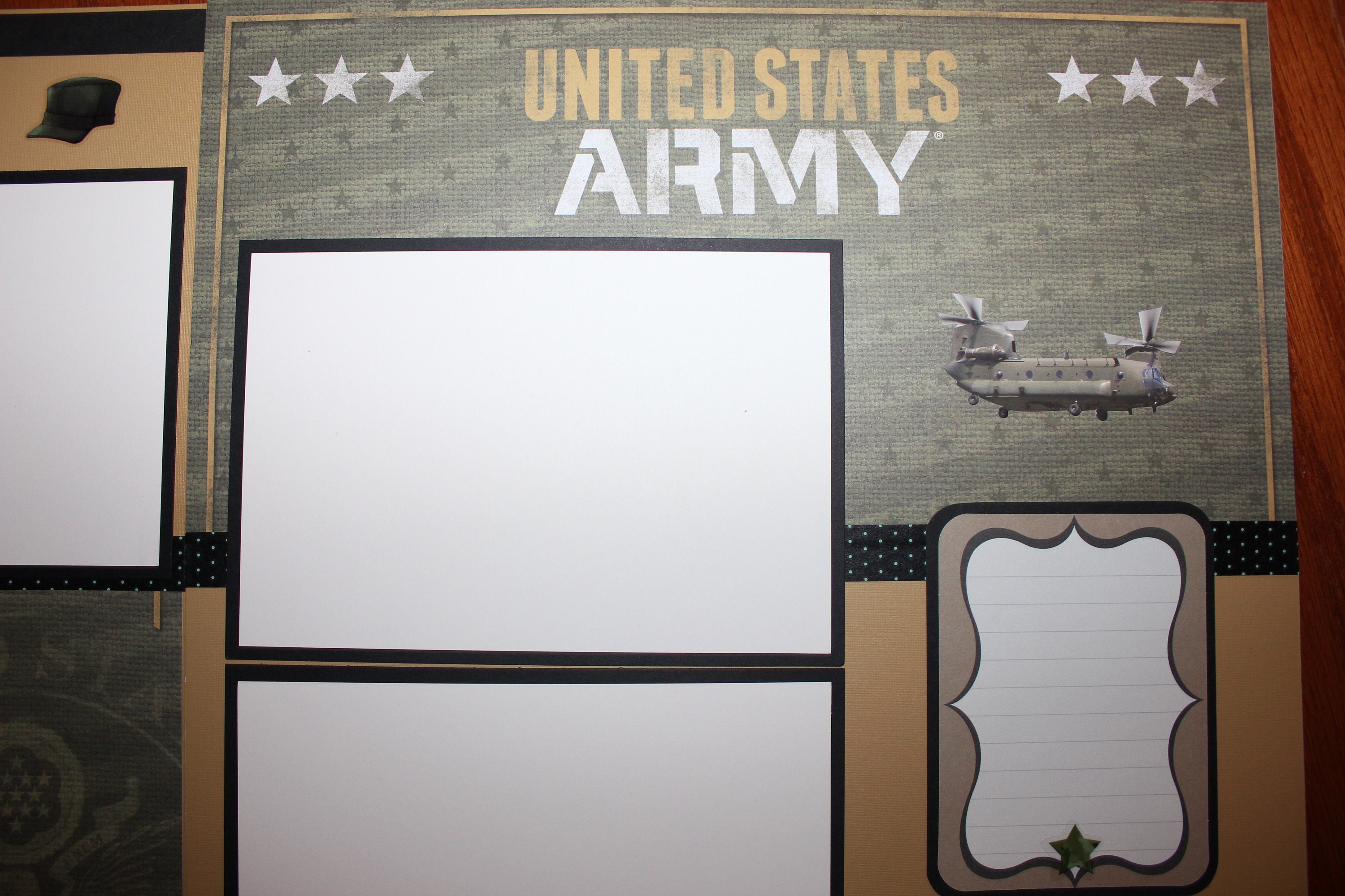 United States Army Scrapbook Layout Handmade Pages 2 Each 12 X 12 ...