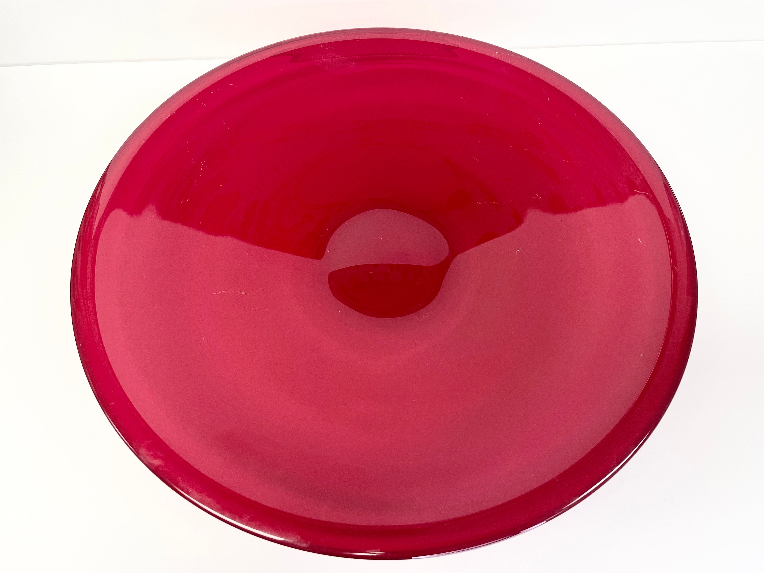 Vintage Mid Century Viking Glass HUGE Ruby Red Platter Charger - Etsy