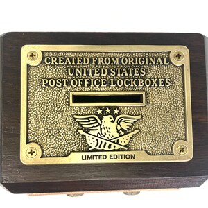Antique US Post Office Box Door Coin Bank Walnut Dual Dial - Etsy