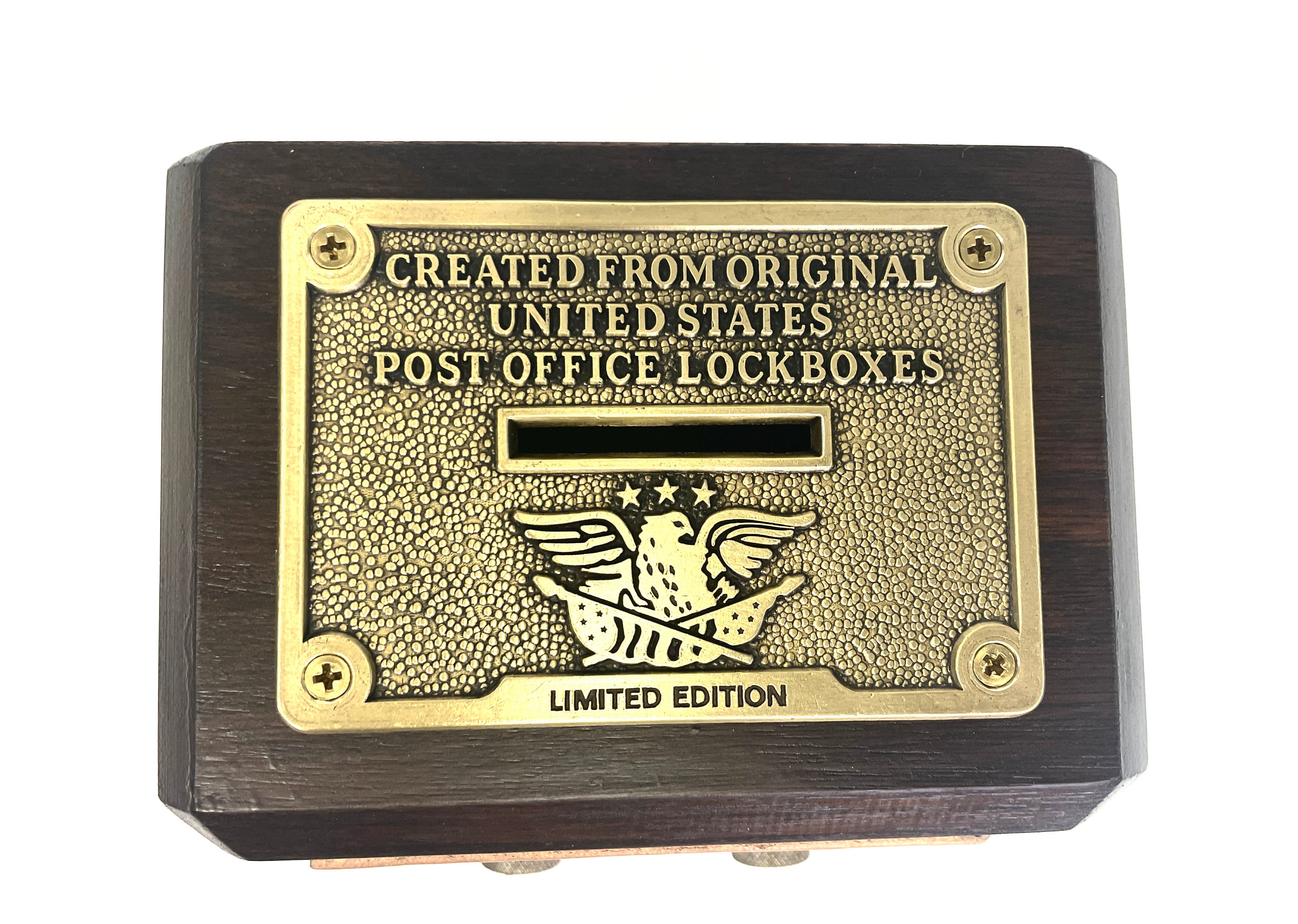 Antique US Post Office Box Door Coin Bank Walnut Dual Dial - Etsy