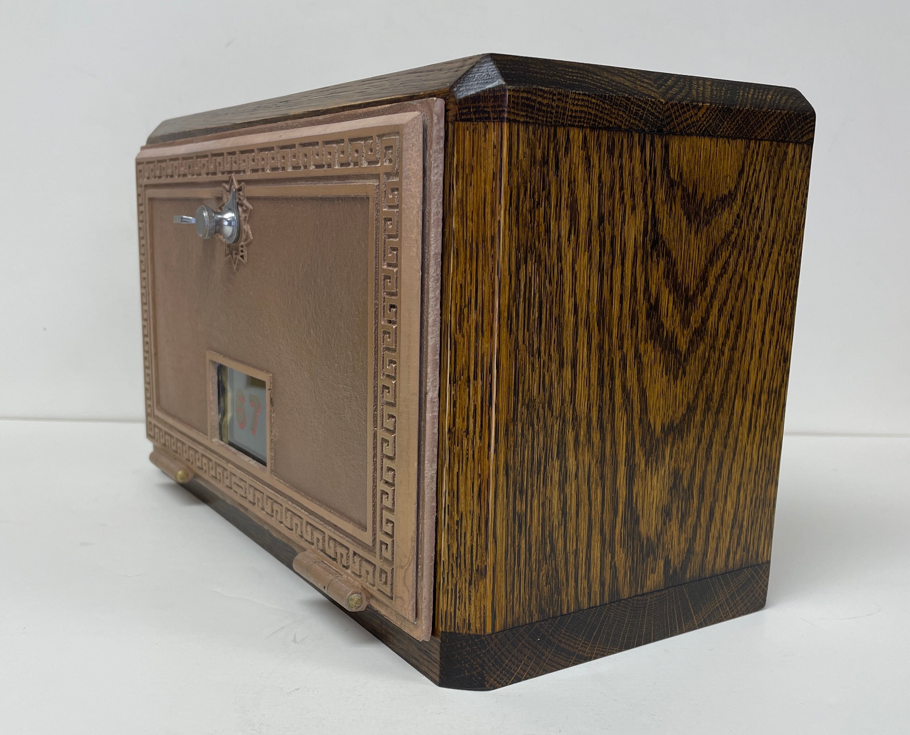 Antique US Post Office Box Door Coin Bank Wedding Card Holder Dark Oak ...