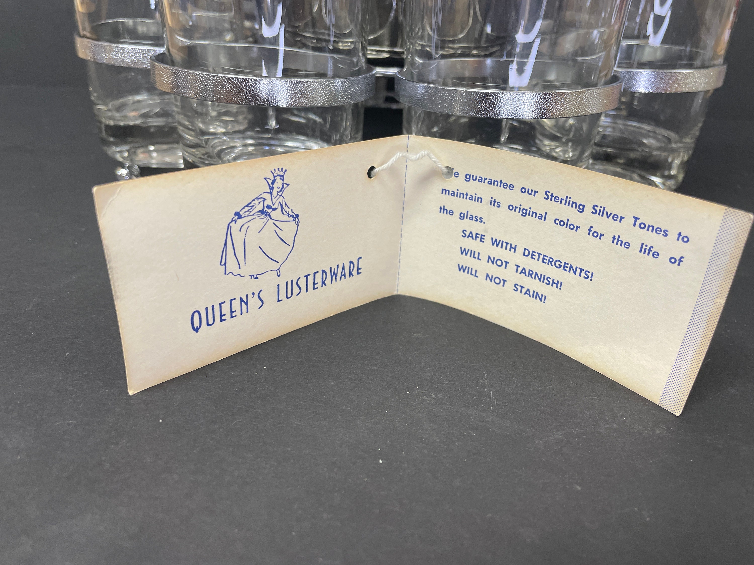 Mid Century Modern MCM Queens Lusterware Silver Fade Highball Glass ...