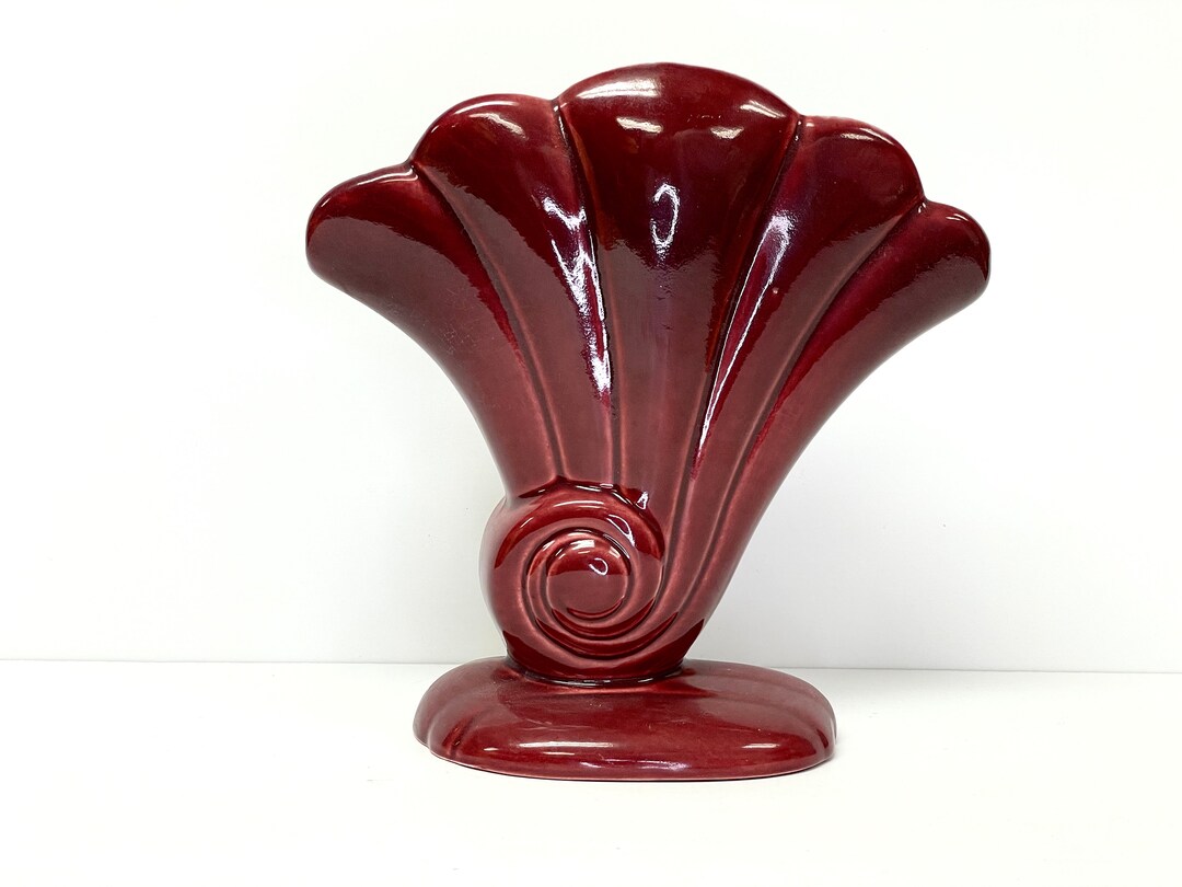 Redwing Red Wing Art Pottery 892 Art Deco MCM Nautilus Shell Vase ...