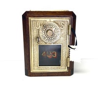 Antique US Post Office Box Door Coin Bank Australian Blackwood Ebonized ...