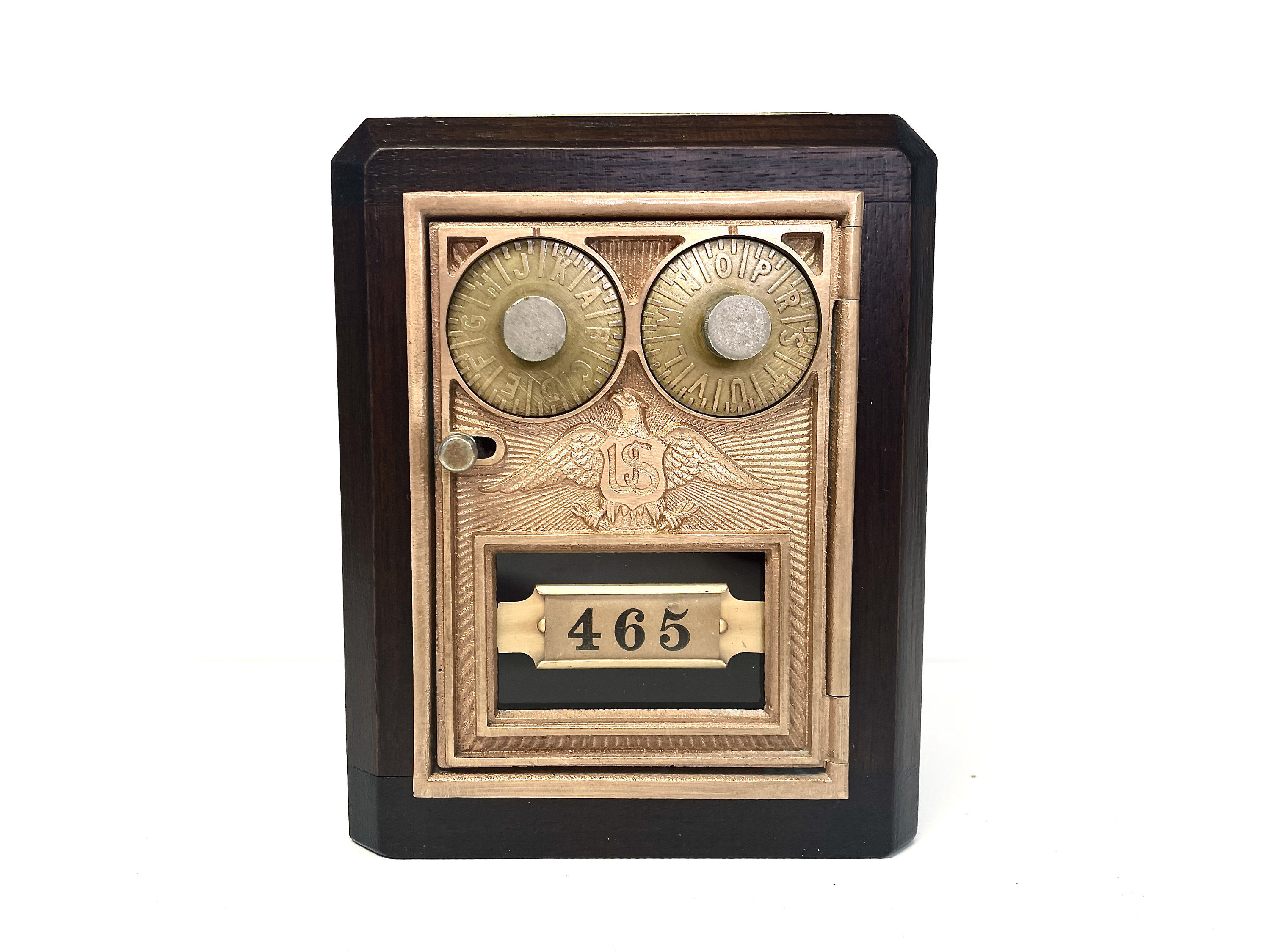 Antique US Post Office Box Door Coin Bank Walnut Dual Dial - Etsy