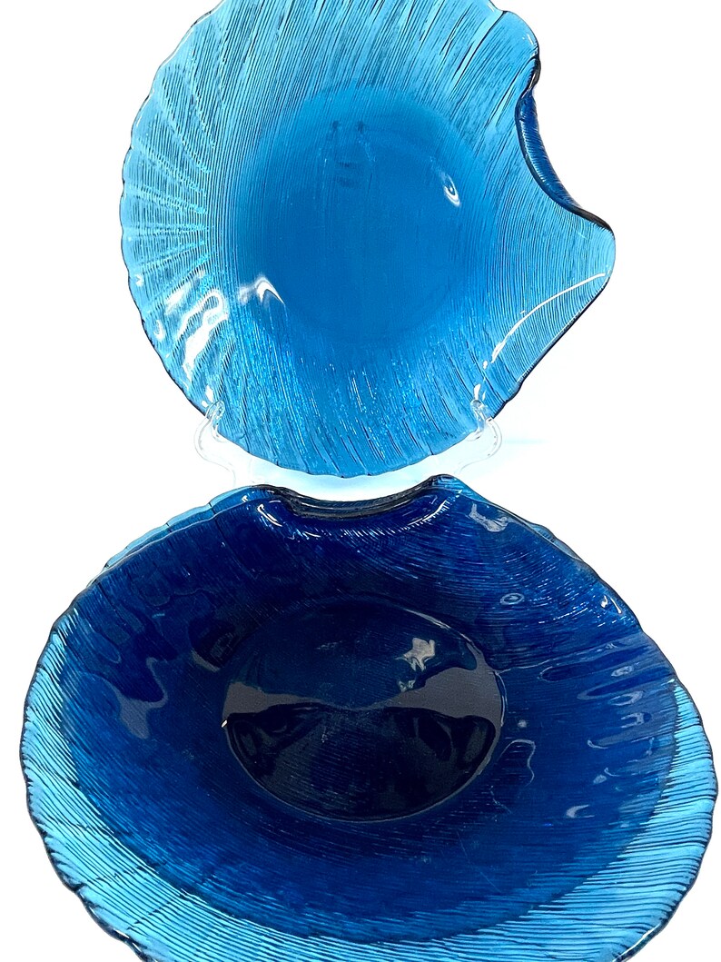 Set 4 IVV Artisan Art Glass Italy Cobalt Blue Plates 11 1/8" Diameter ...