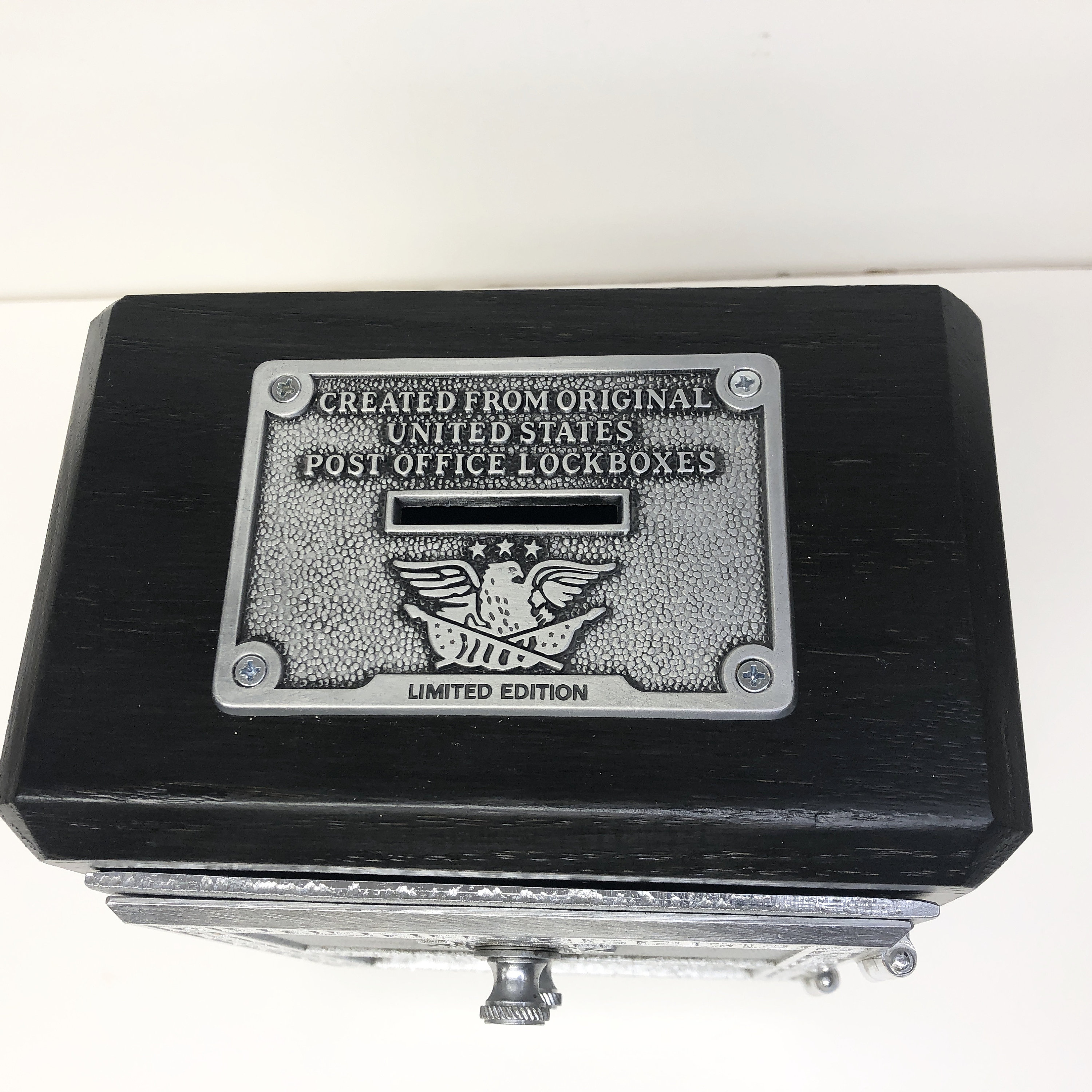 Antique US Post Office Box Door Coin Bank Ebonized Oak Circa 1960 ...