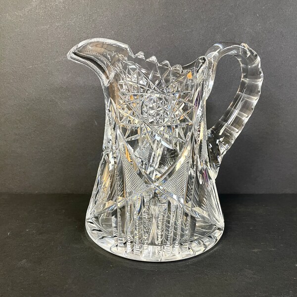 Antique Cut Glass Water Pitcher - Etsy