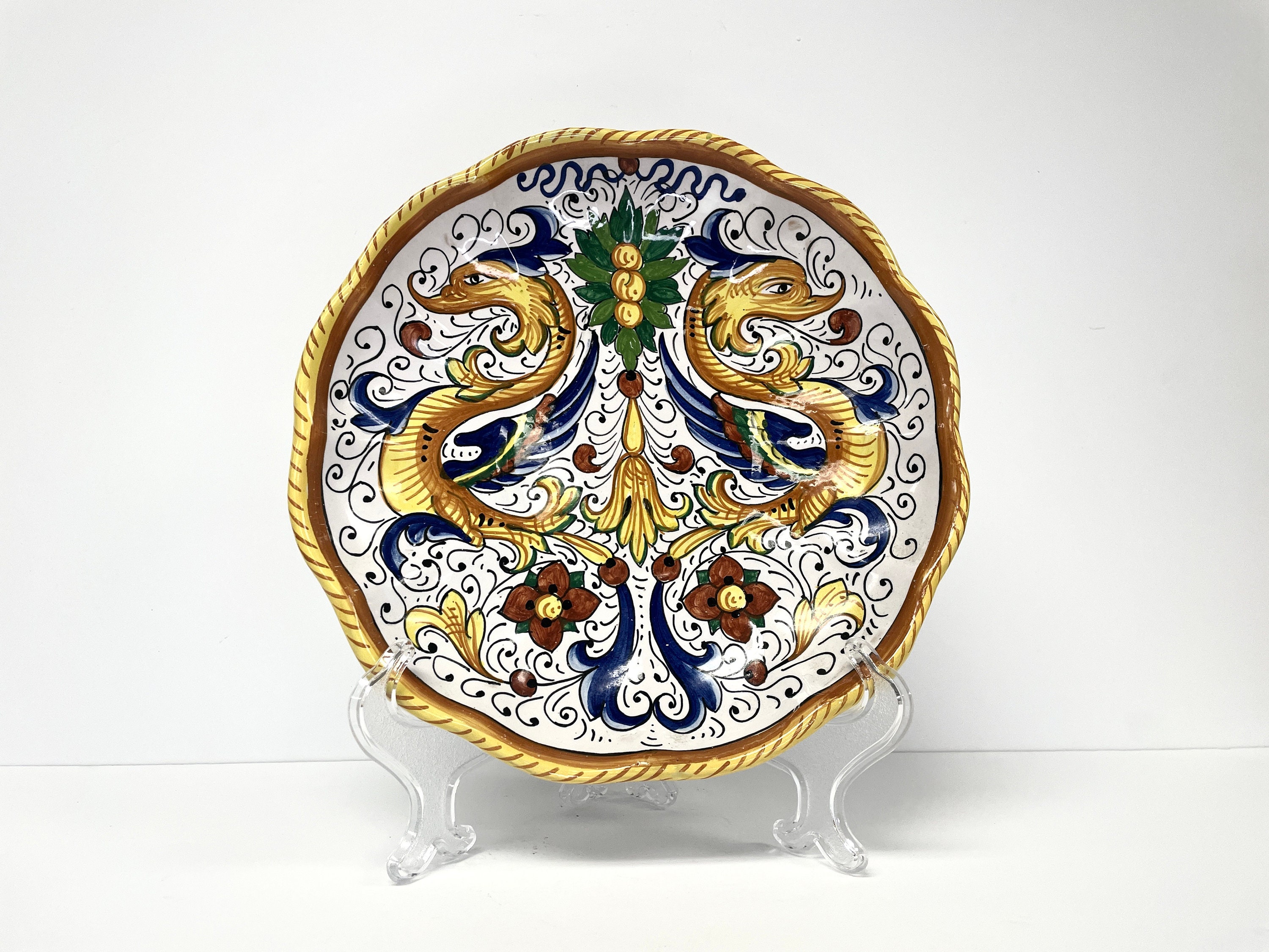Outstanding Italian Art Pottery OVET Firenze Raffaellesco 10" Hand ...