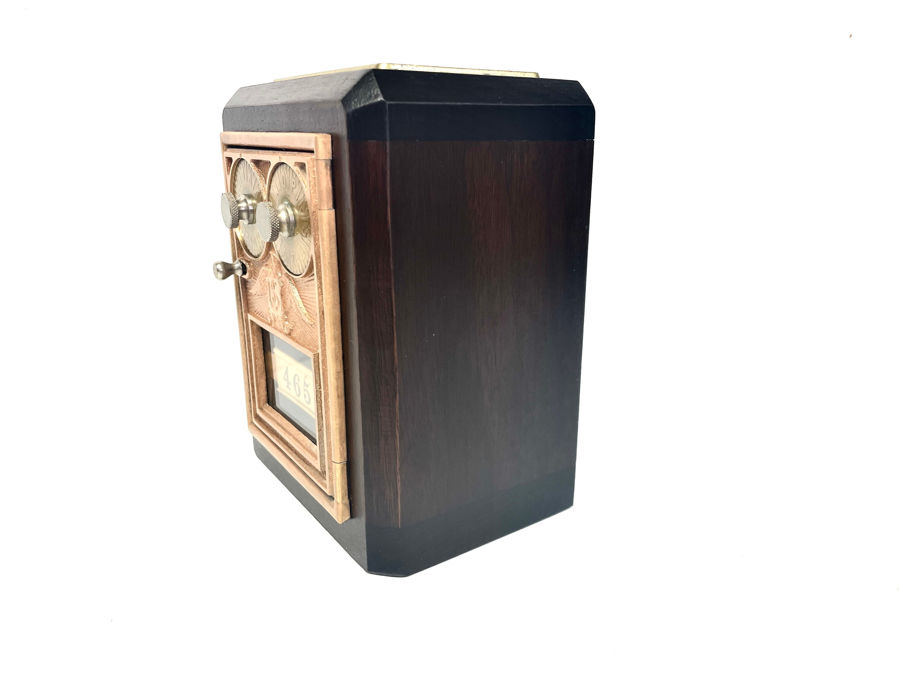 Antique US Post Office Box Door Coin Bank Walnut Dual Dial - Etsy