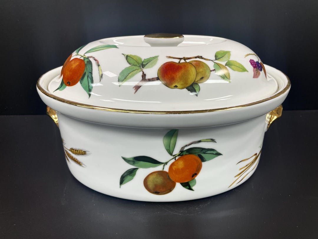 Royal Worcester Evesham 1961 Oval Covered Casserole Vegetable Bowl - Etsy