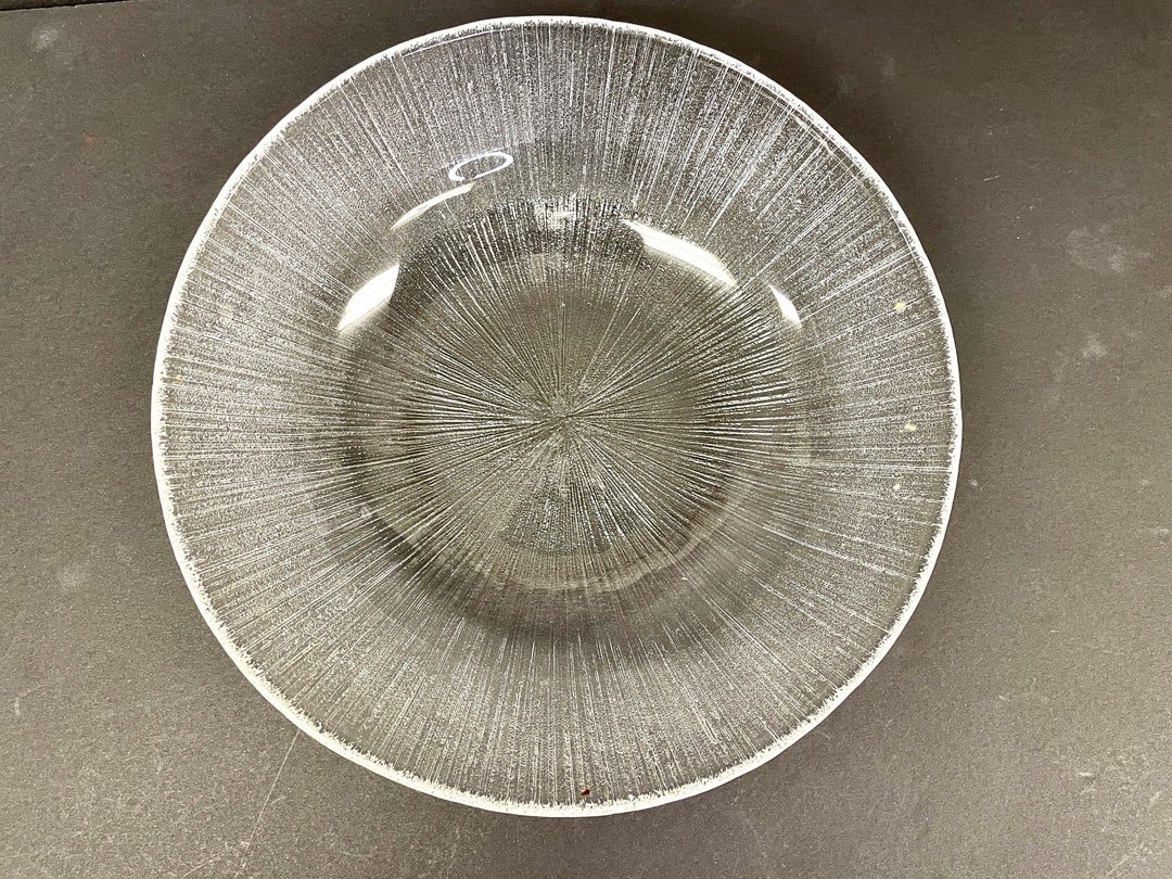 Sasaki Crystal Glass Rain 10"" Serving Bowl Mid Century Modern Original ...