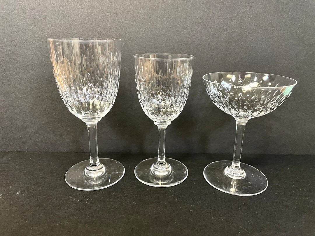 3 Baccarat Crystal Paris Pattern Glasses Goblets Stems Wine Champagne ...