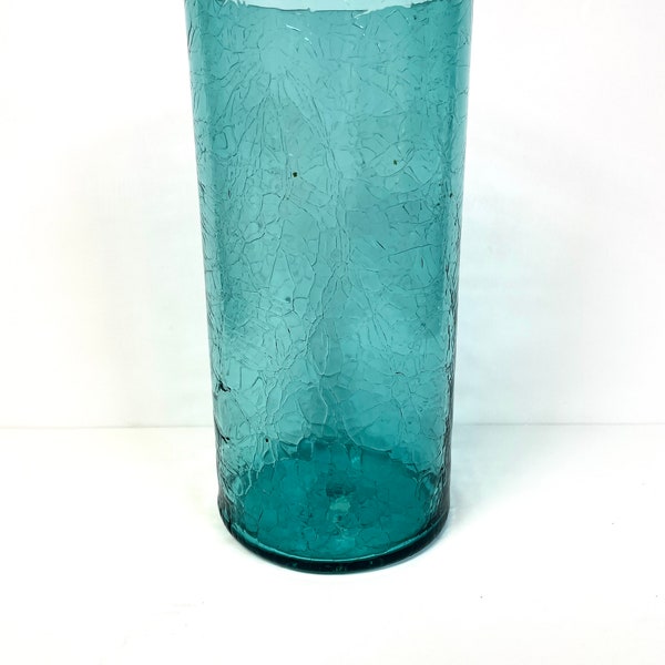 Crackle Glass Cylinder Vase - Etsy