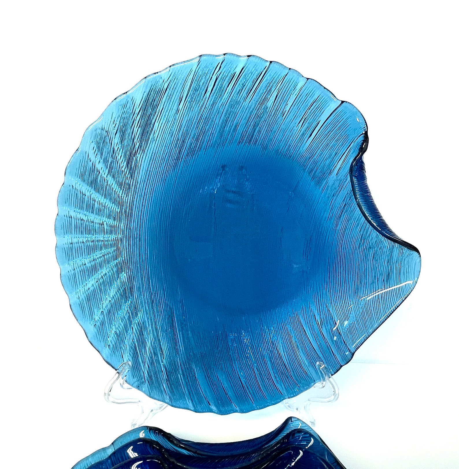 Set 4 IVV Artisan Art Glass Italy Cobalt Blue Plates 11 1/8" Diameter ...