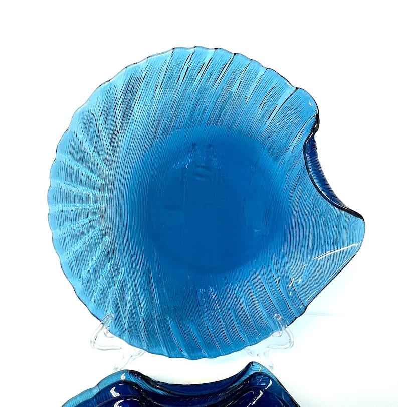 Set 4 IVV Artisan Art Glass Italy Cobalt Blue Plates 11 1/8" Diameter ...