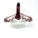 Blenko or Kanawha Art Glass Crackle Basket W/ Amethyst Purple Crest ...