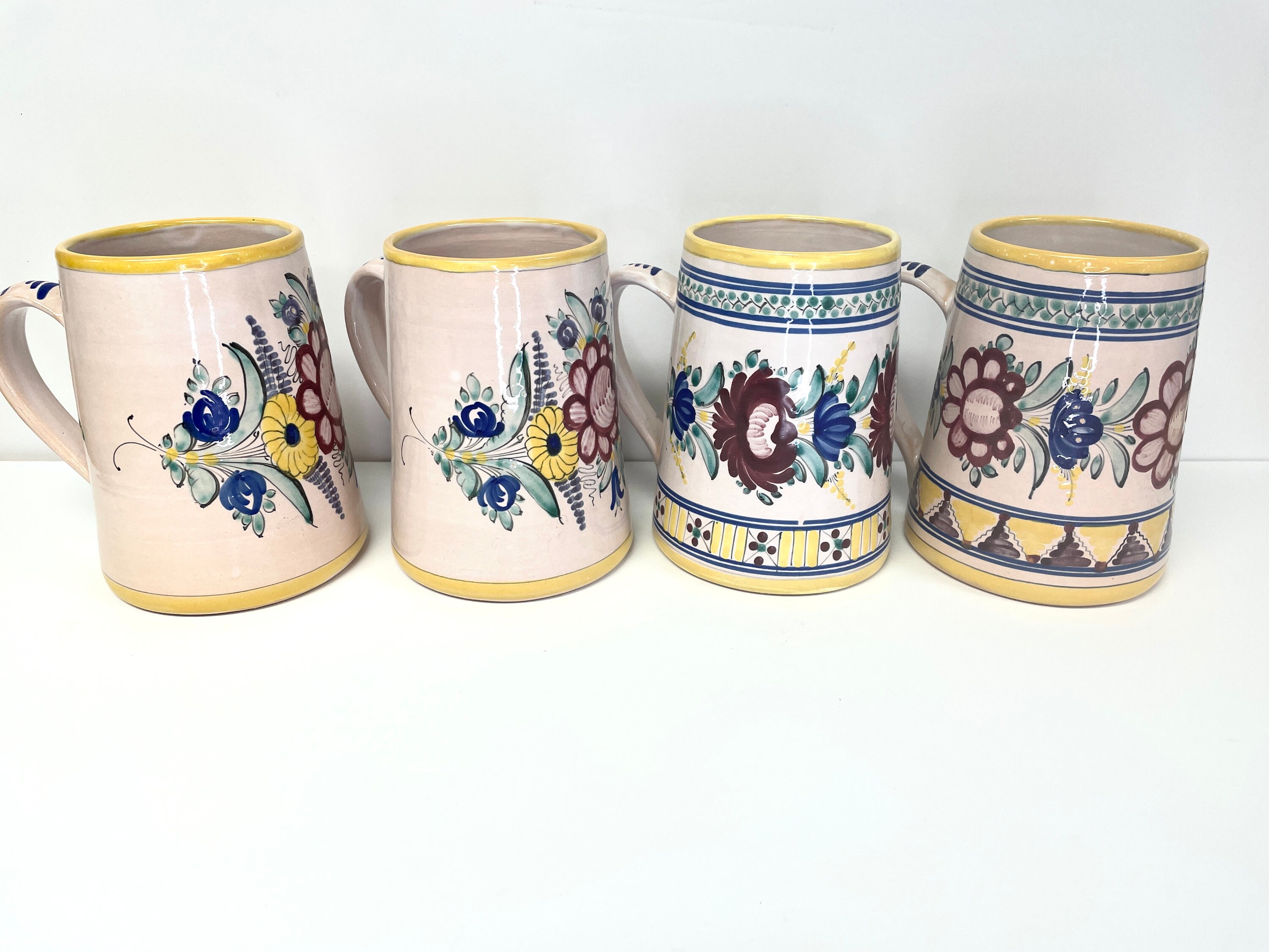4 Vintage Hand Painted Czechoslovakia Redware Terra Cotta Art - Etsy