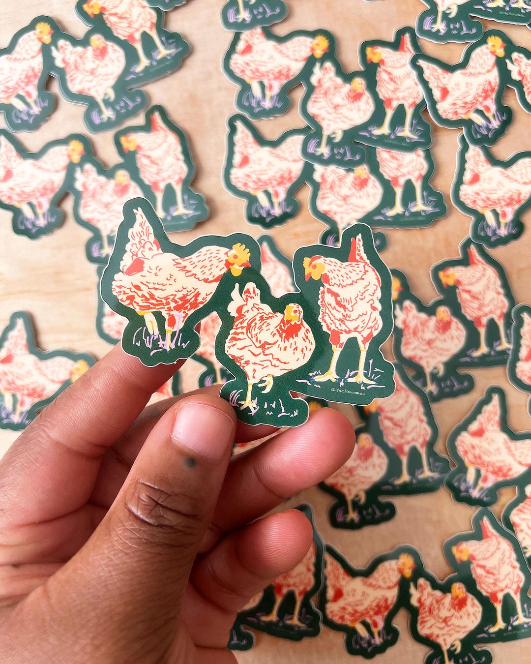 Three Chickens Sticker | Animal Justice, Bird Sticker, Bird Art ...