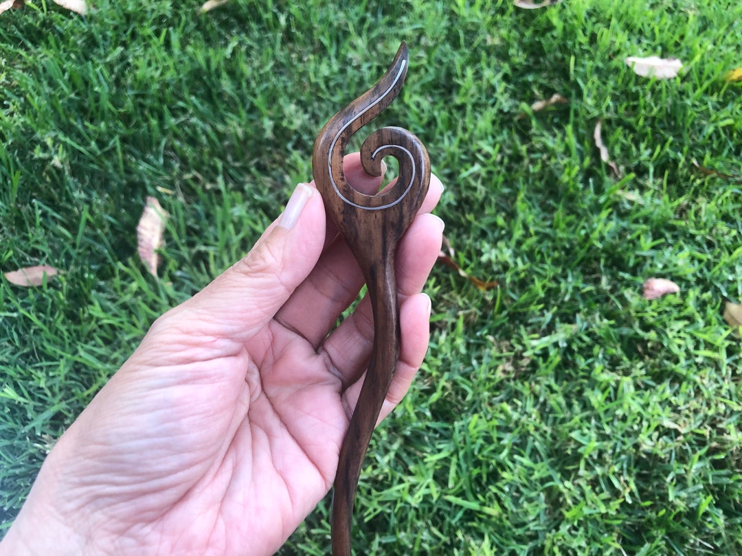 One Prong Spiral Wooden Wood Hair Stick Wood Hair Pin Wood - Etsy