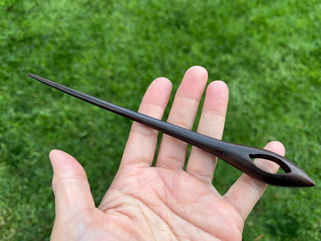 One Prong Simple Classic Dark Brown Solid Wood Hair Stick- 8 " Long ...