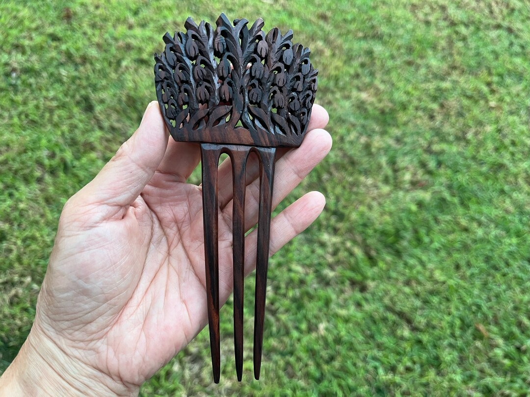 Three Prongs Tree With Leaves Wood Hair Stick/wood Hair Pin/wood Hair ...