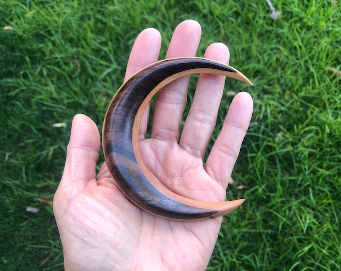 CURVED Half Moon Crescent Moon Wood Hair Fork.curved Half Moon Crescent ...