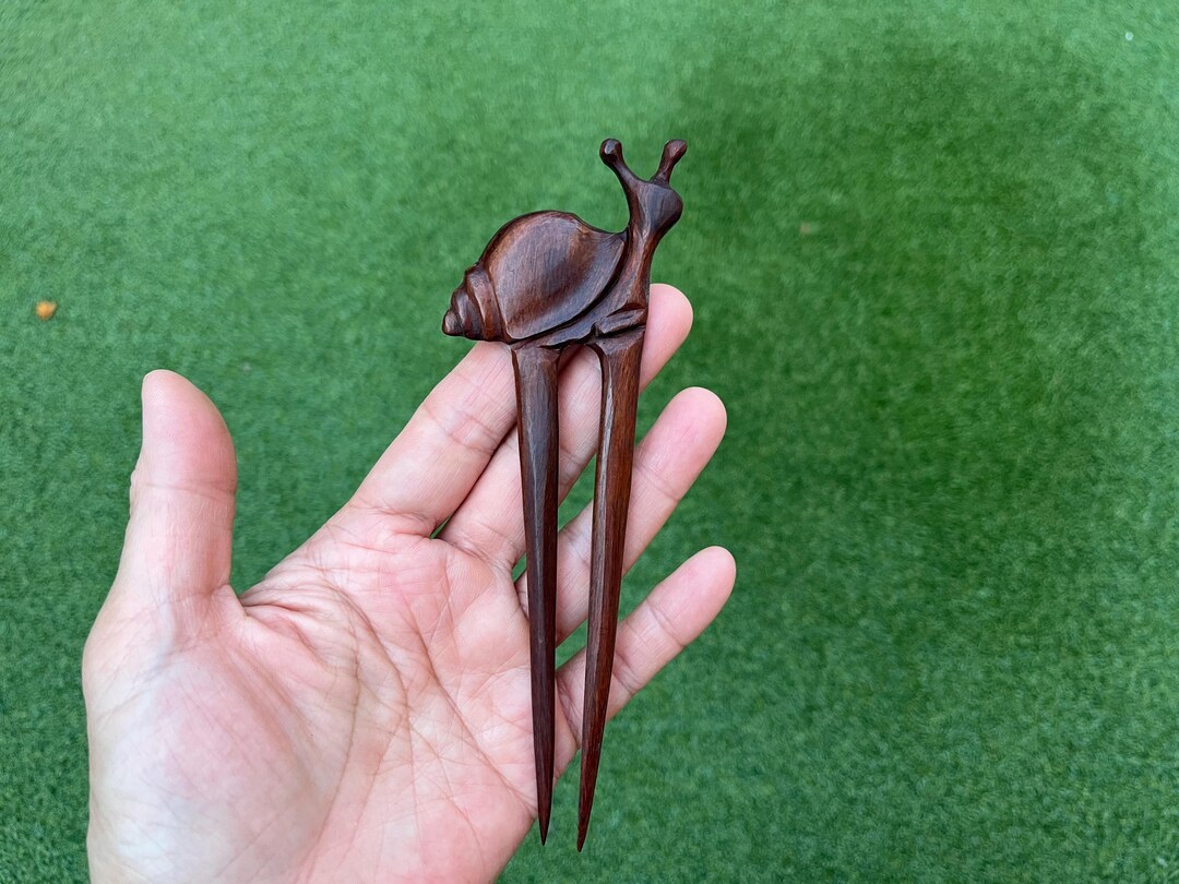 Two Prongs Snail Wood Hair Fork, Snail Wood Hair Stick,snail Wood Hair ...