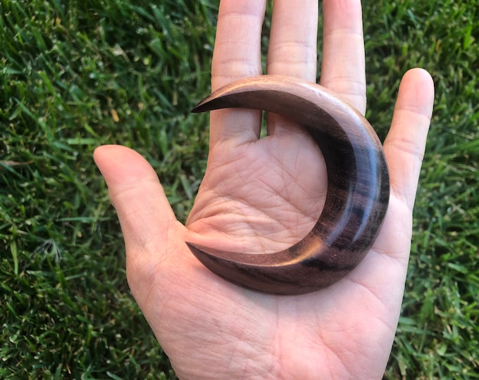 CURVED Half Moon Crescent MOON Wood Hair Fork .curved Half Moon ...