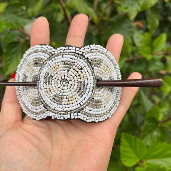 Beaded Hair Barrette - Etsy