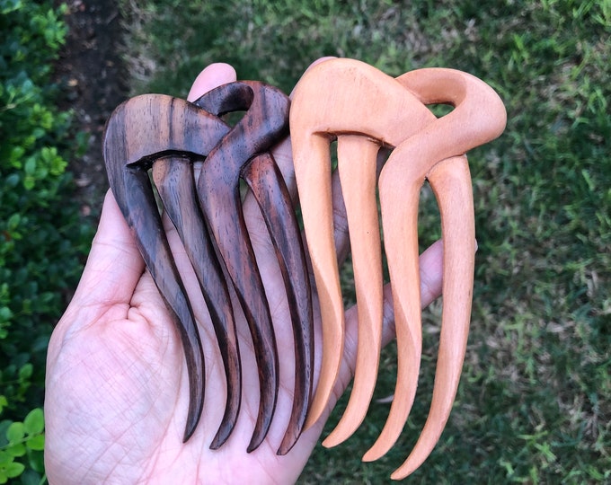 Four Prongs/4 Prongs Celtic KNOT Wooden Wood Hair Fork/hair - Etsy