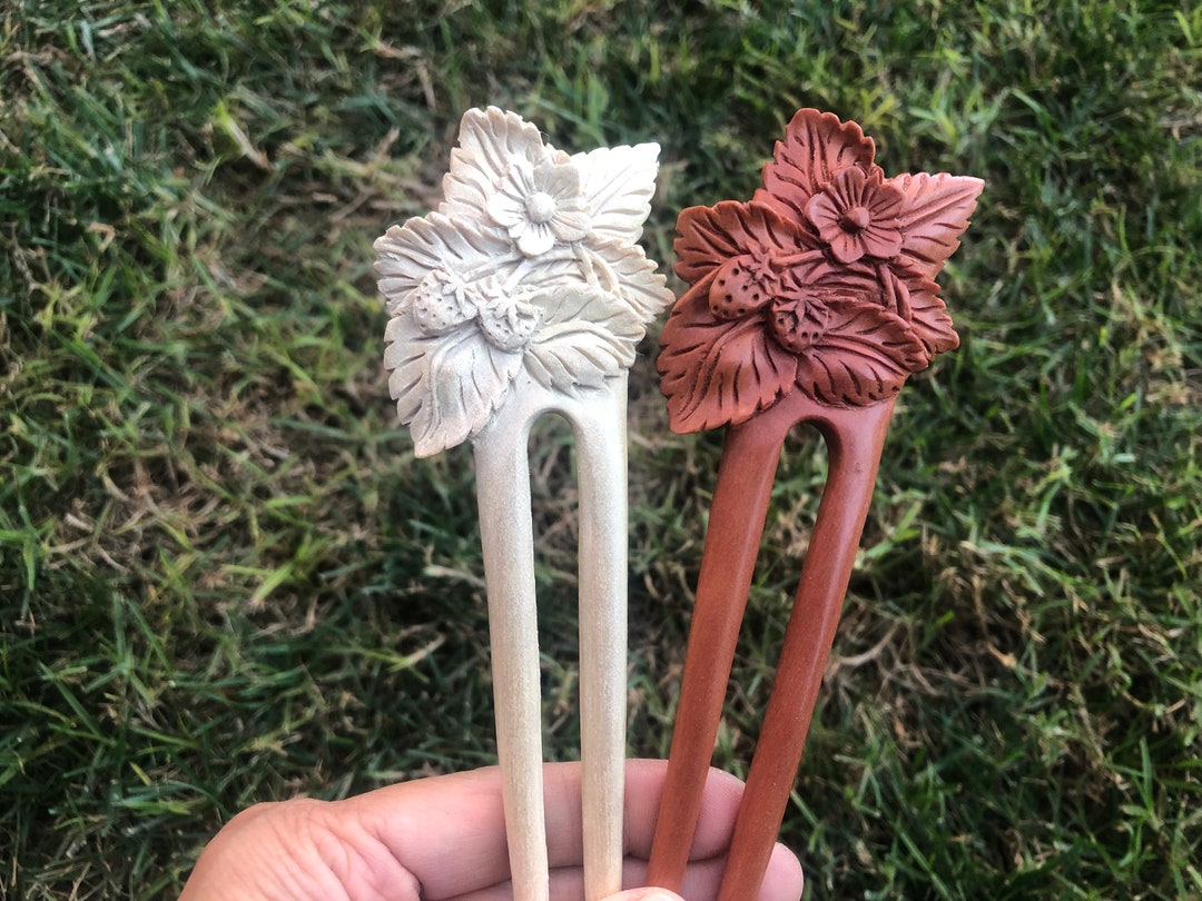 Daisy FLOWER Wood Hair Pin,wood Hair Sticks,wood Hair Fork,flower Wood ...