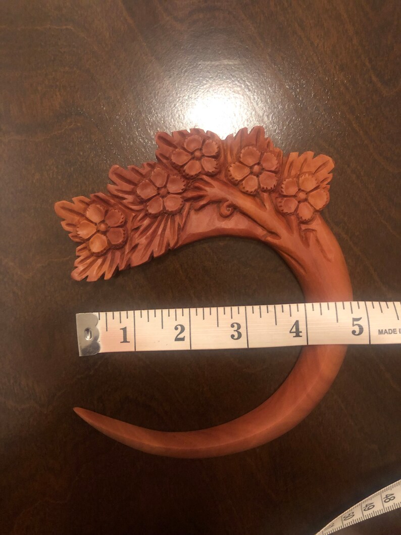 CURVED Half Moon Crescent MOON Wood Hair Fork With - Etsy