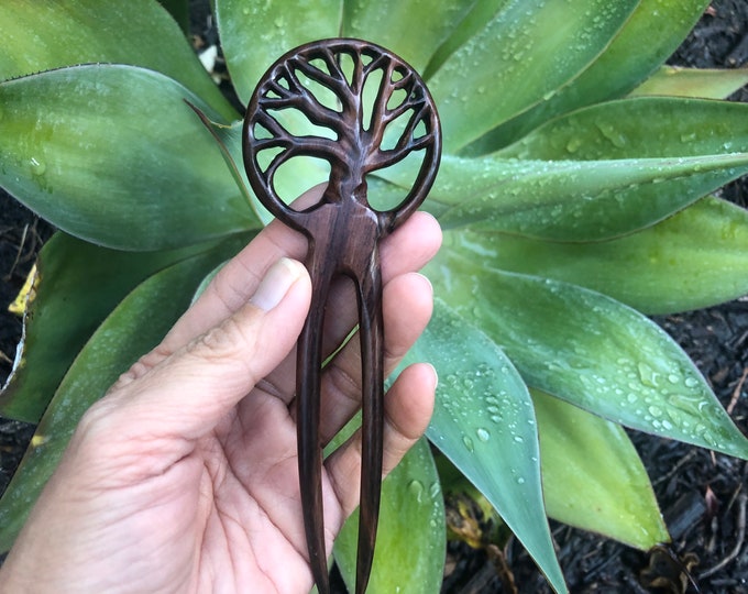 Two Prongs/2 Prongs Celtic Tree of Life Wooden Wood Hair Fork/wood Hair ...