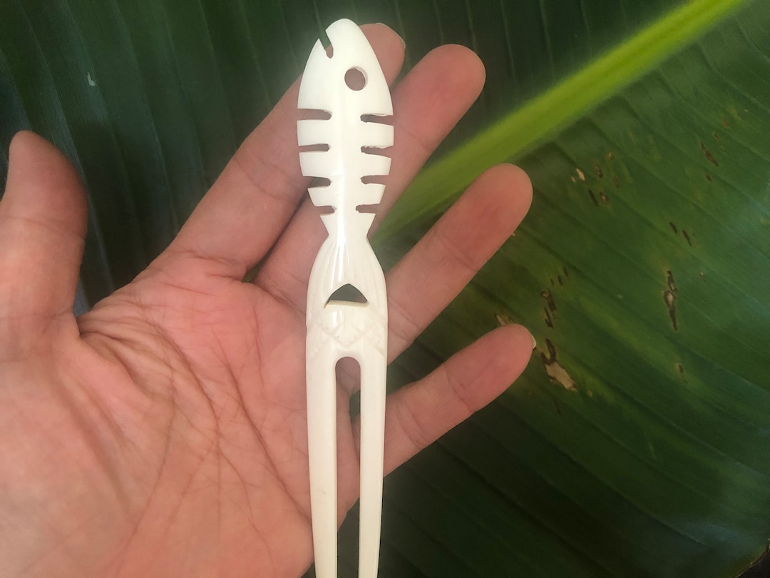 Two Prongs Bone Hair Fork/ Stick/pin. Fish Bone Bone Hair Fork.hair ...