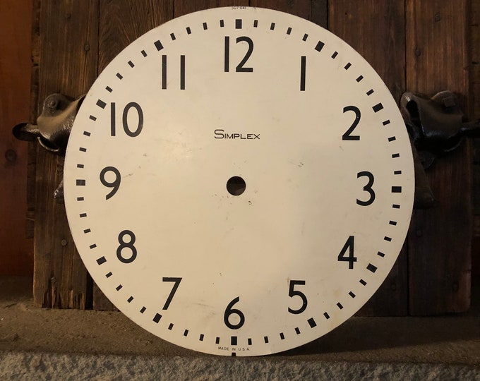 Vintage Clock Face - Metal Clock Face - Simplex - Farmhouse - Eclectic ...