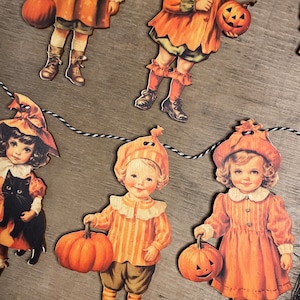 Autumn Halloween Vintage Bunting Wooden, Fall Decor, Halloween Decor ...