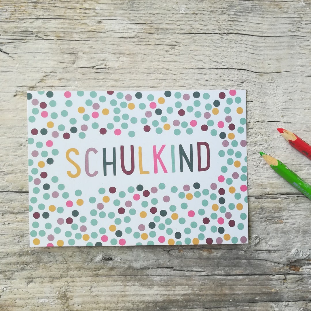 Schulkind Glückwunschkarte Postkarte Schule Einschulung Eltern Lehrerin ...