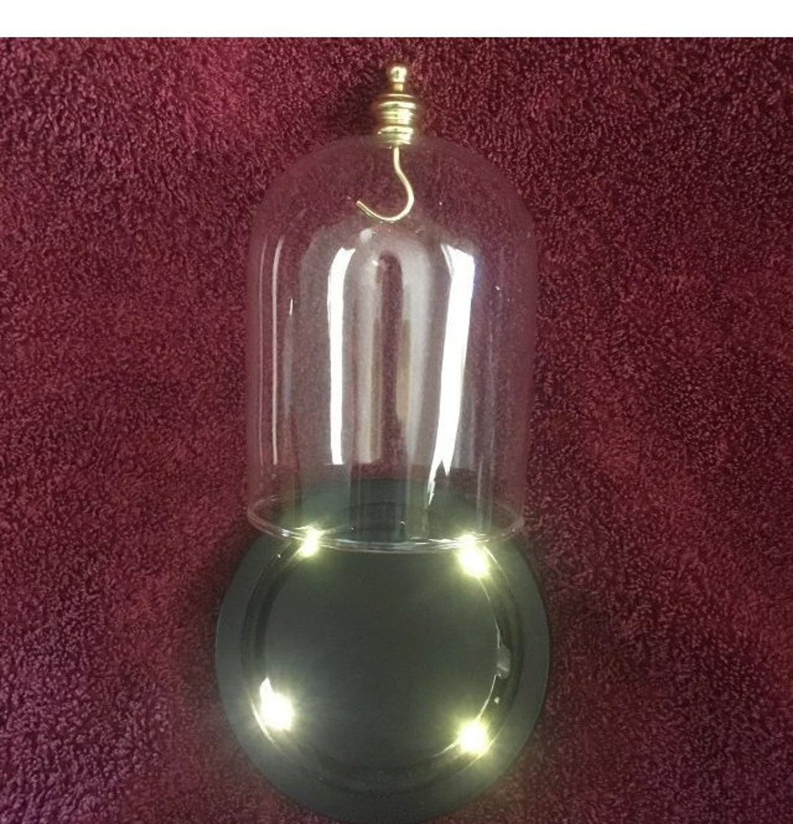 Pocket Watch Glass Display Dome With Top Hook and Lighted Base - Etsy