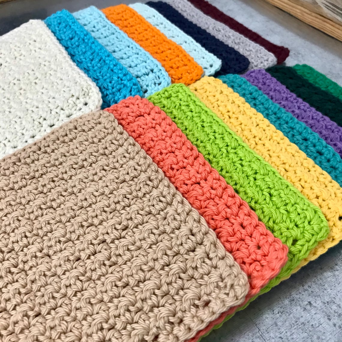 Farmhouse Textured 100% Cotton Crocheted Dishcloths Assorted - Etsy