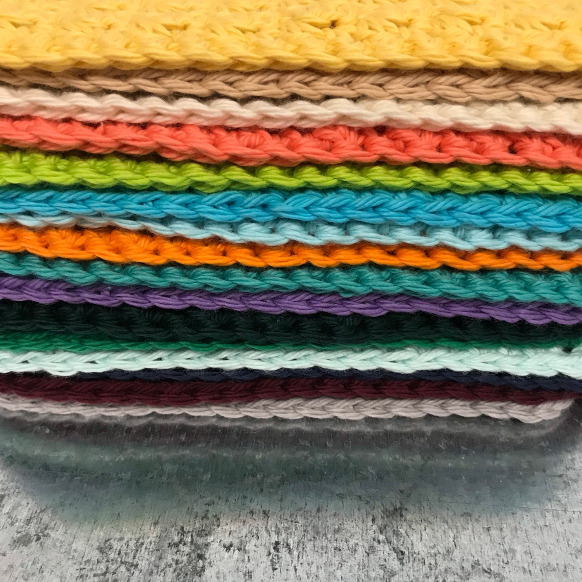 Farmhouse Textured 100% Cotton Crocheted Dishcloths Assorted - Etsy