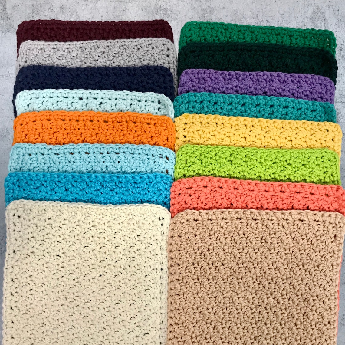 Farmhouse Textured 100% Cotton Crocheted Dishcloths Assorted - Etsy