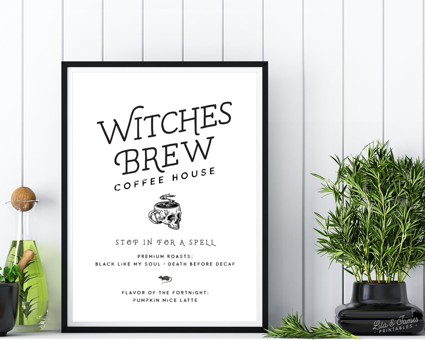 Witches Brew Coffee House Halloween Printable Poster - Digital Download ...