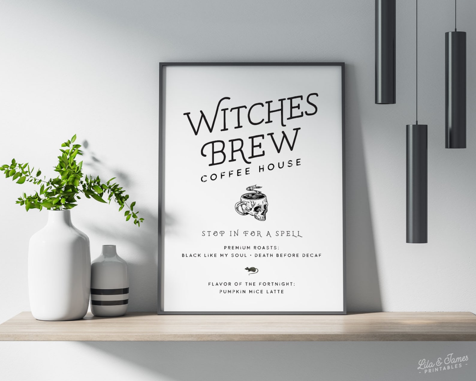 Witches Brew Coffee House Halloween Printable Poster - Digital Download ...