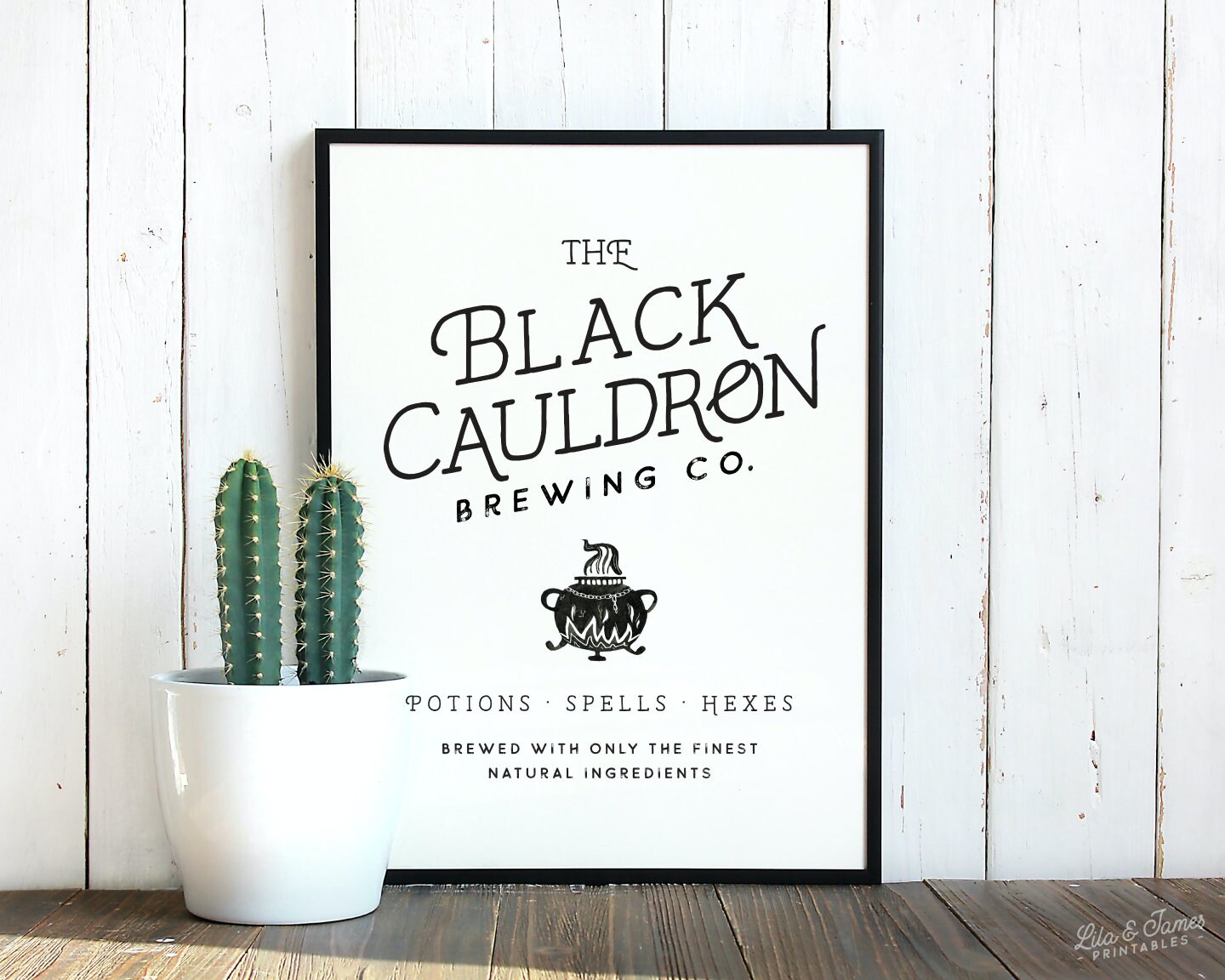Black Cauldron Halloween Printable Poster - Digital Download, Farmhouse ...