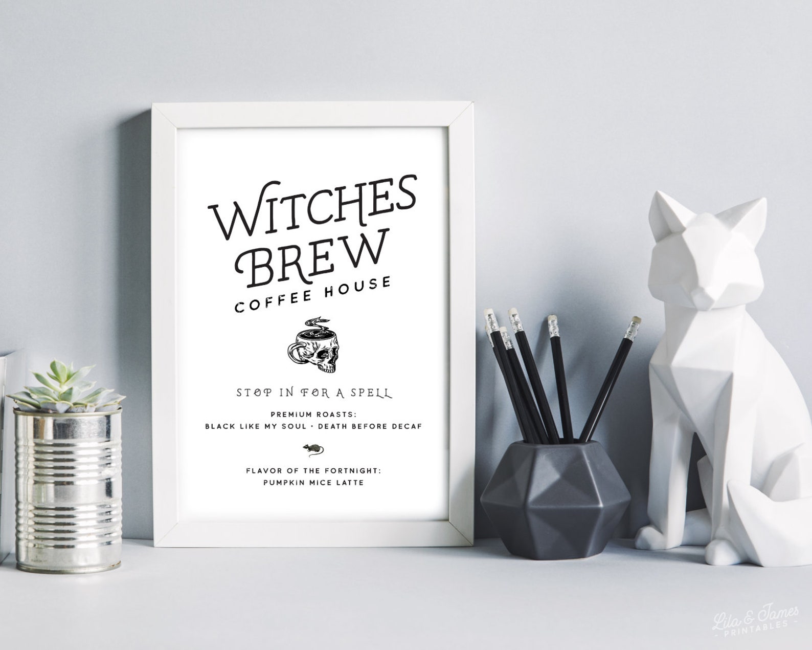 Witches Brew Coffee House Halloween Printable Poster - Digital Download ...