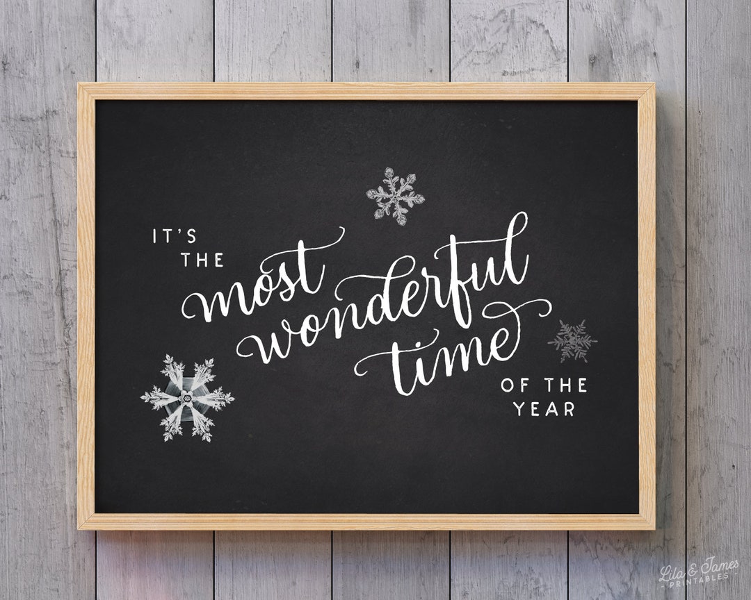 Chalkboard Winter Print, Christmas Printable Art, Farmhouse Christmas ...