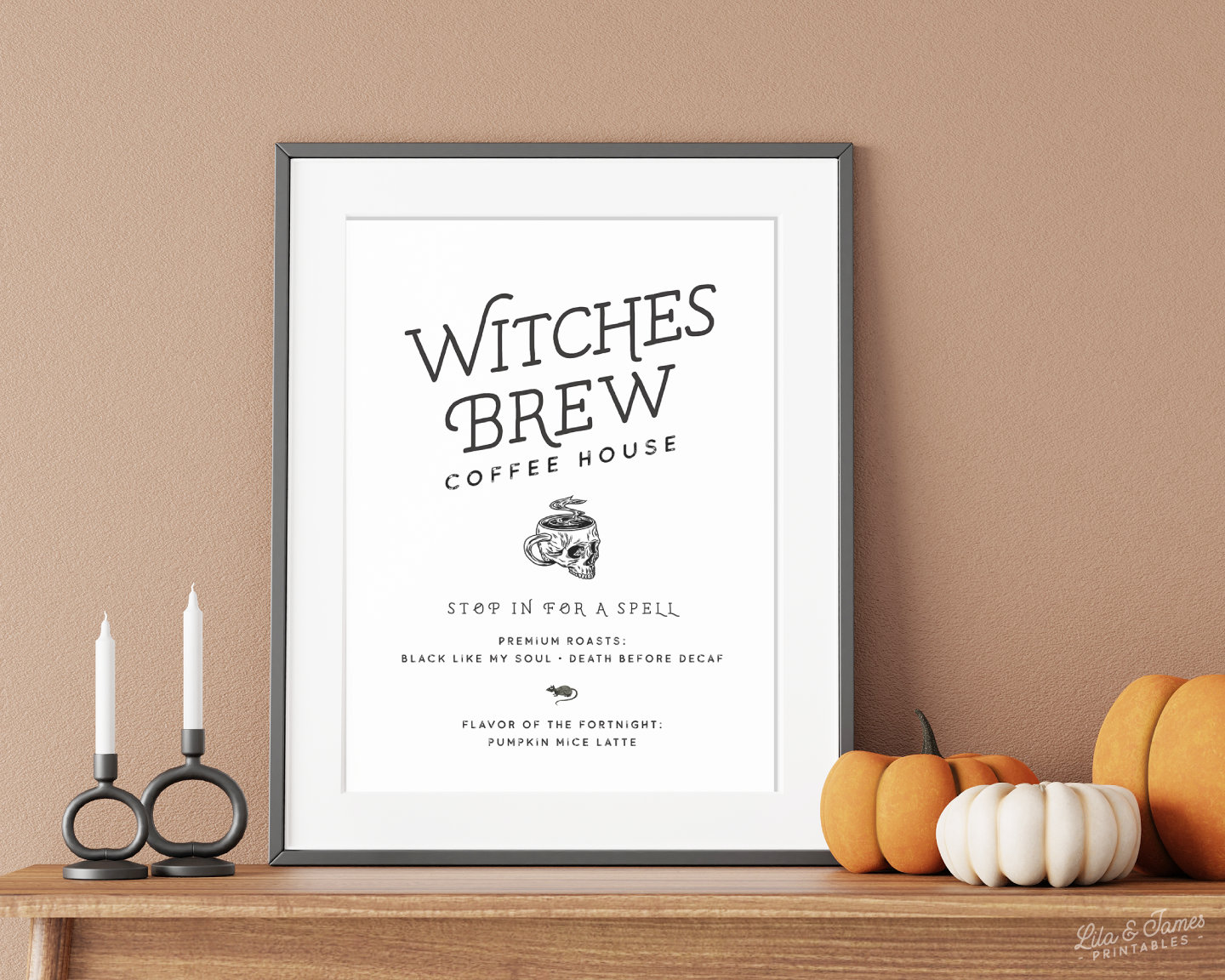 Witches Brew Coffee House Halloween Printable Poster - Digital Download ...