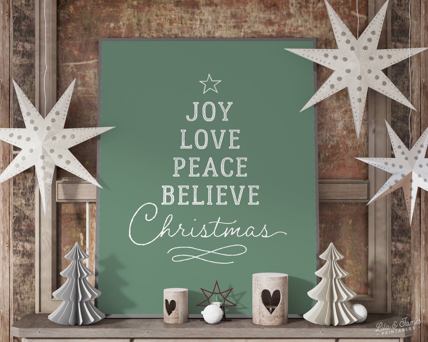 Rustic Holiday Word Art Printable Decor Digital Download - Etsy